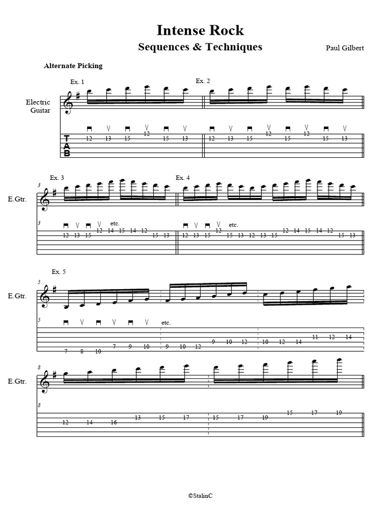 Electric Guitar Techniques: Alternate Picking | PDF | Guitar Family ...