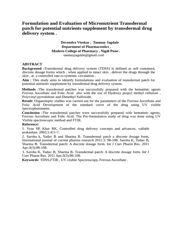 Tanmay Jagdale Pharmanecia Final Abstract .Abstract | PDF