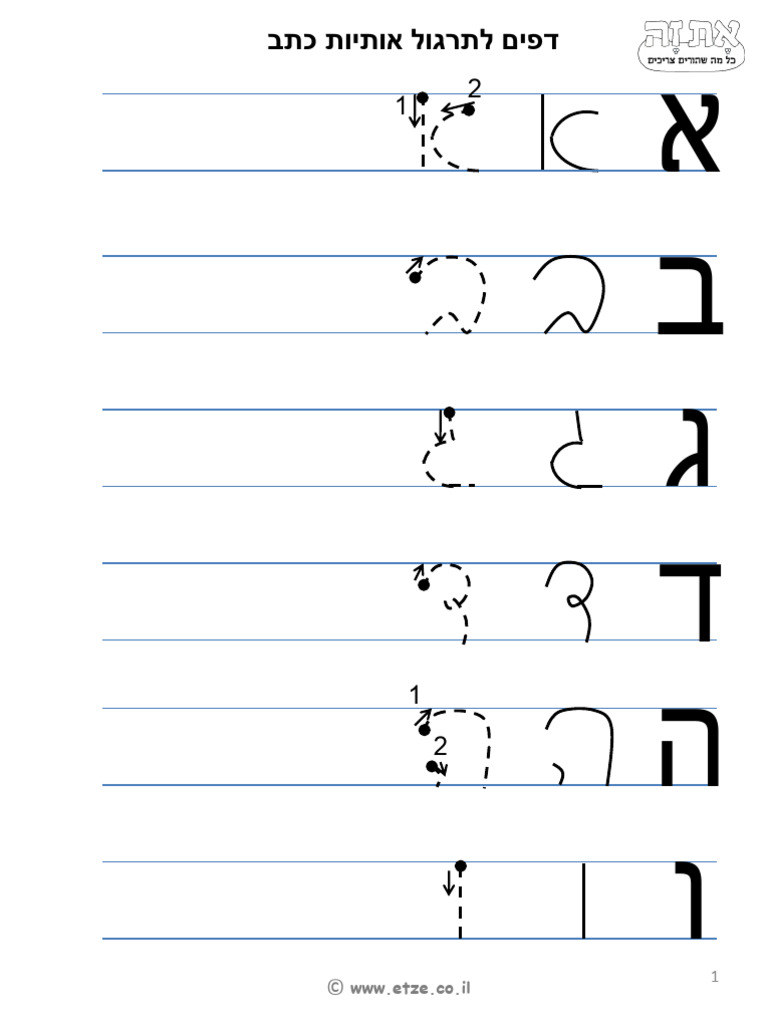 Ktav Letters Practice W Dfus | PDF
