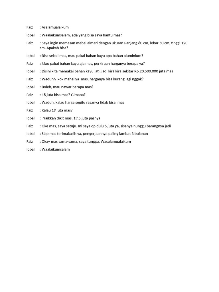 Dialog Negosiasi | PDF