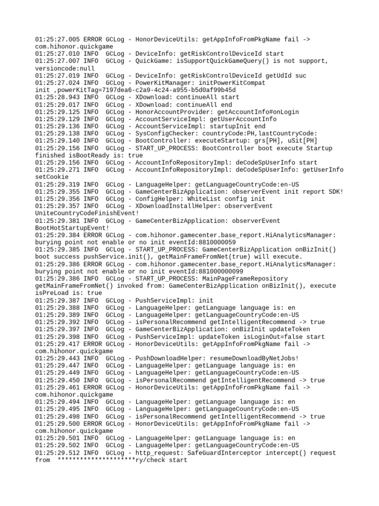 Honor Device Log Analysis Errors | PDF | Networking Standards | Internet Protocols