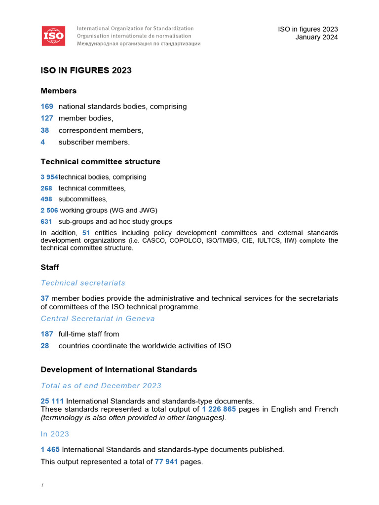 ISO in Figures 2023 | PDF | International Organization For ...