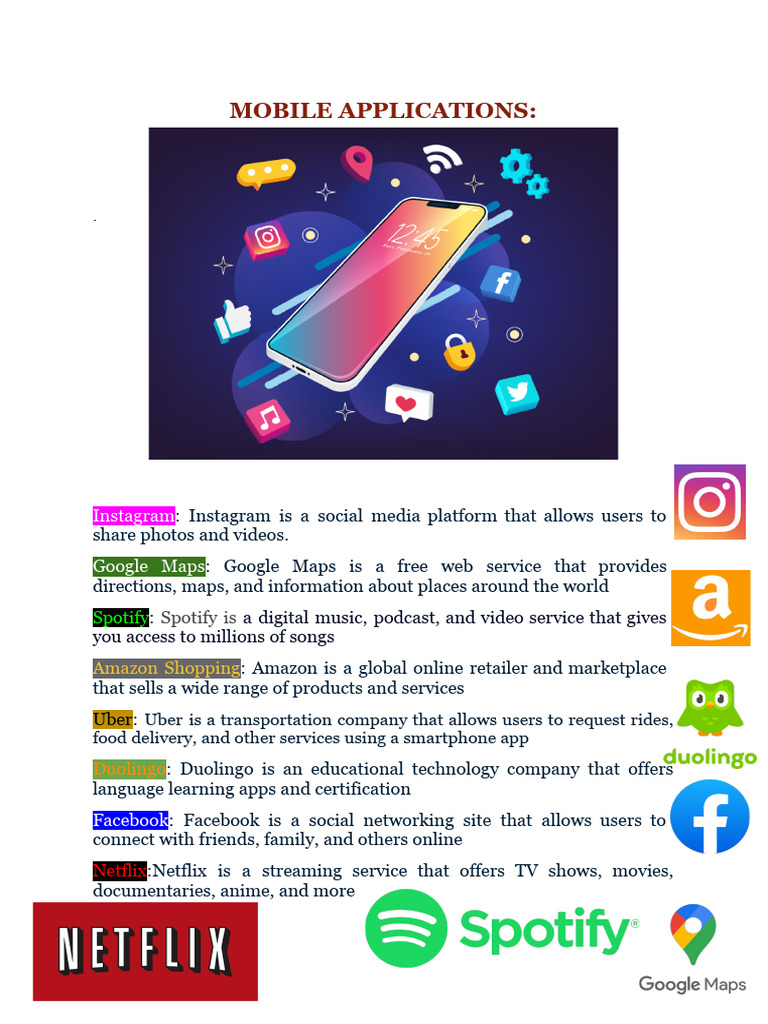 Overview of Popular Mobile Apps | PDF