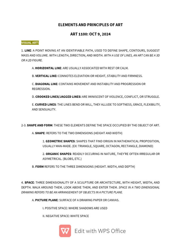 Elements of Arts | PDF | Color | Shape