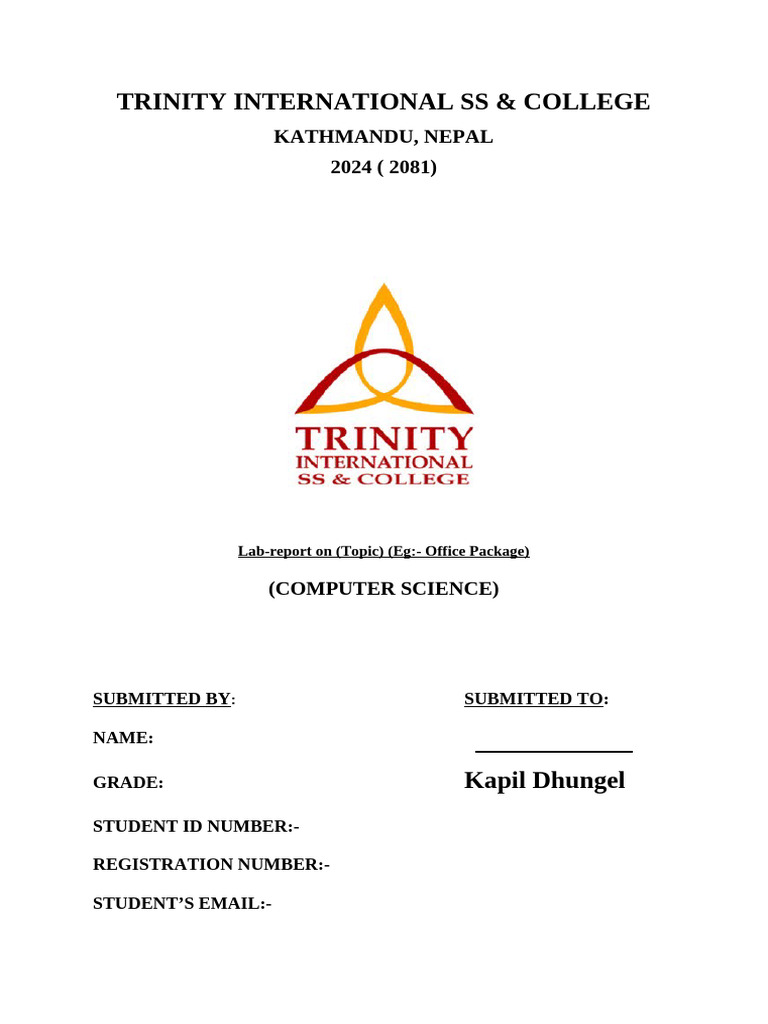 Lab Report Title Page Example | PDF
