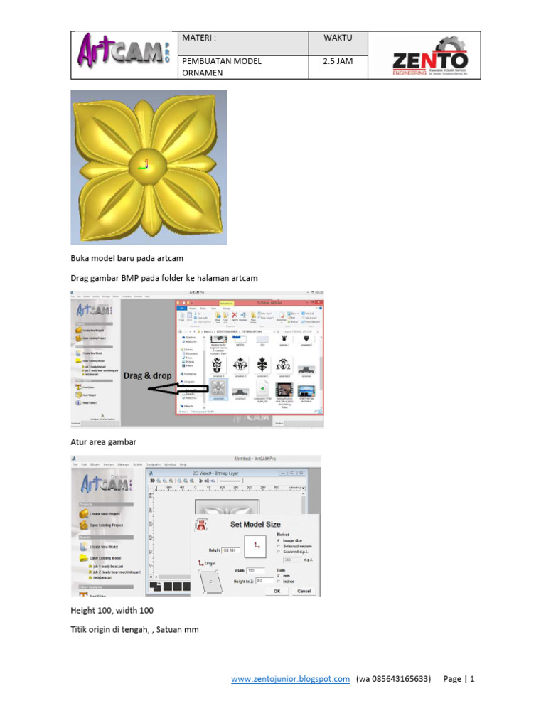 Materi Artcam Ke 3 Ornamen - Unlocked | PDF