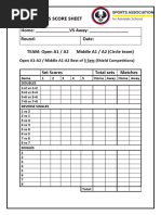 Table Tennis Score Sheet | PDF
