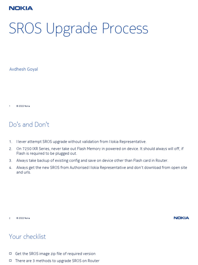 SROS Upgrade Process - Single RP | PDF | File Transfer Protocol | Computer File