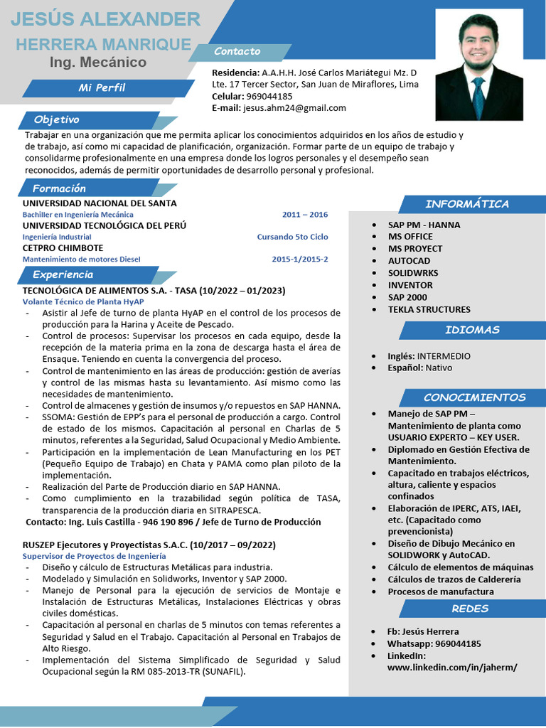 CV Jesus Herrera | PDF | Ingeniería