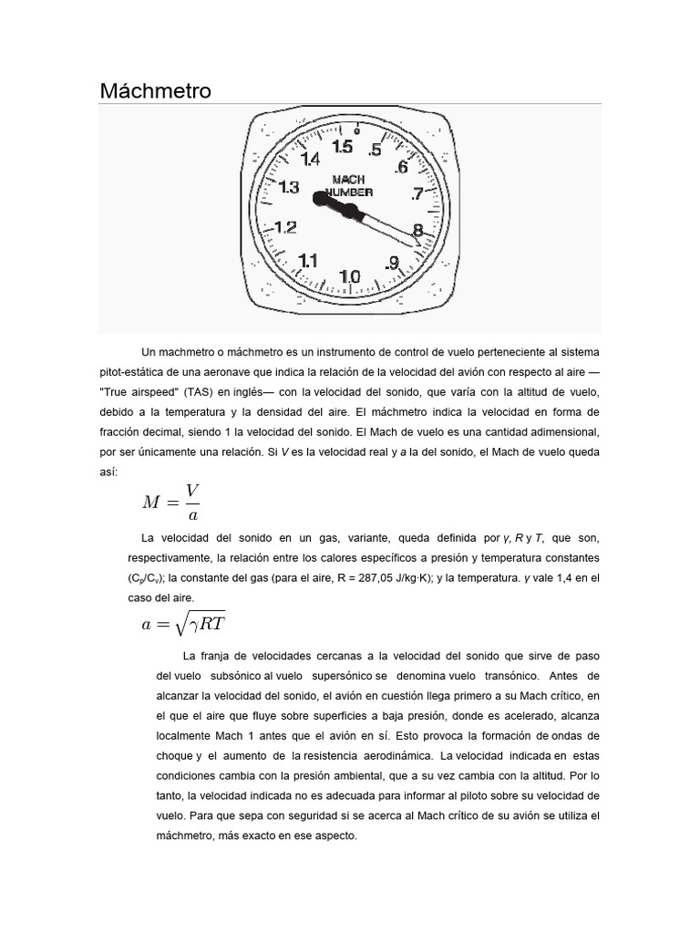 Machmetro y Sincroscopio | PDF | Número de Mach | Aeroespacial
