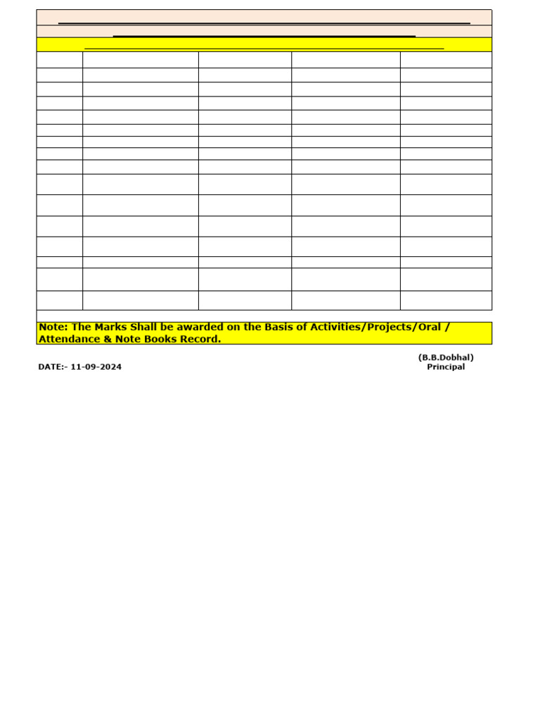 DATE-SHEET (HALF - YEARLY) - For Oral Exam | PDF | Science