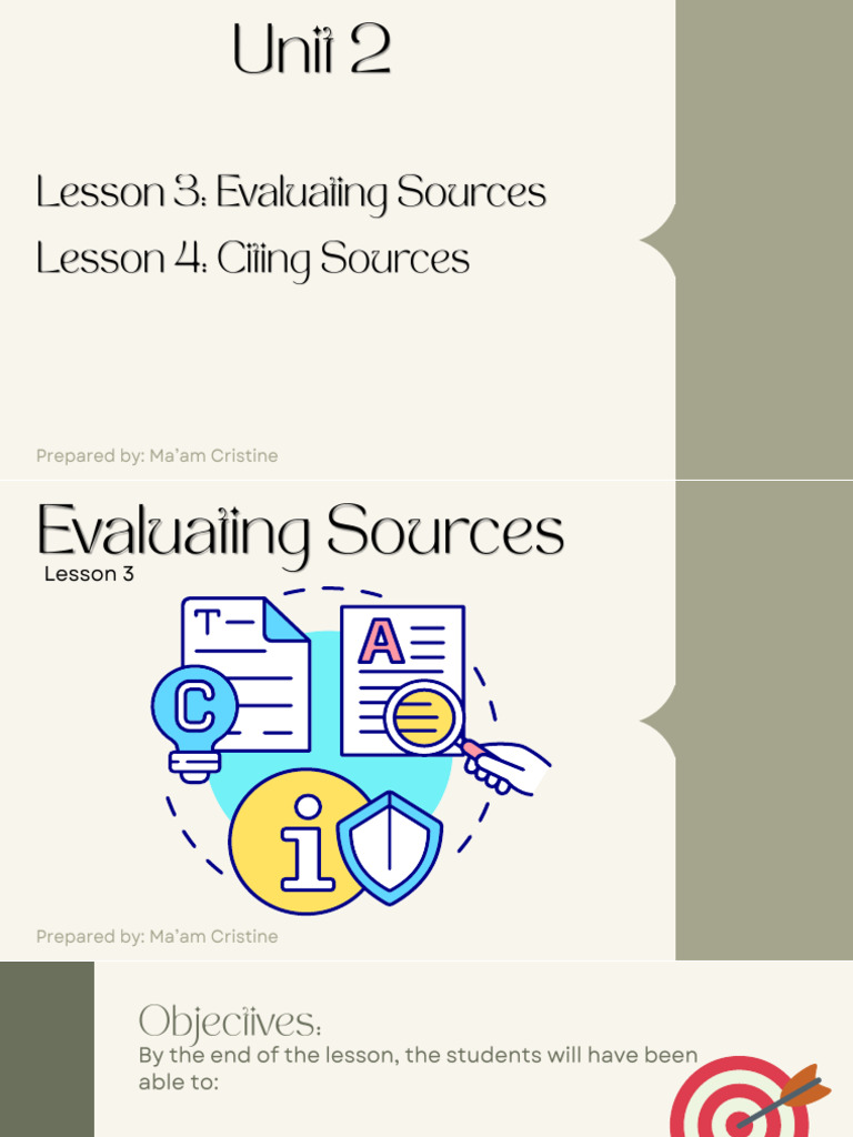 Lesson 1 Evaluating Sources | PDF