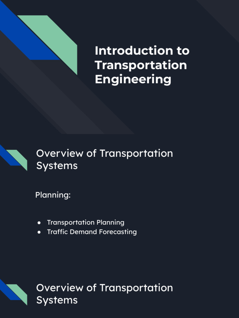 Transportation Engineering | PDF | Transport | Traffic