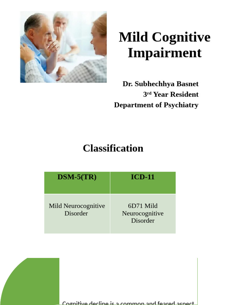 Understanding Mild Cognitive Impairment | PDF | Dementia | Alzheimer's ...