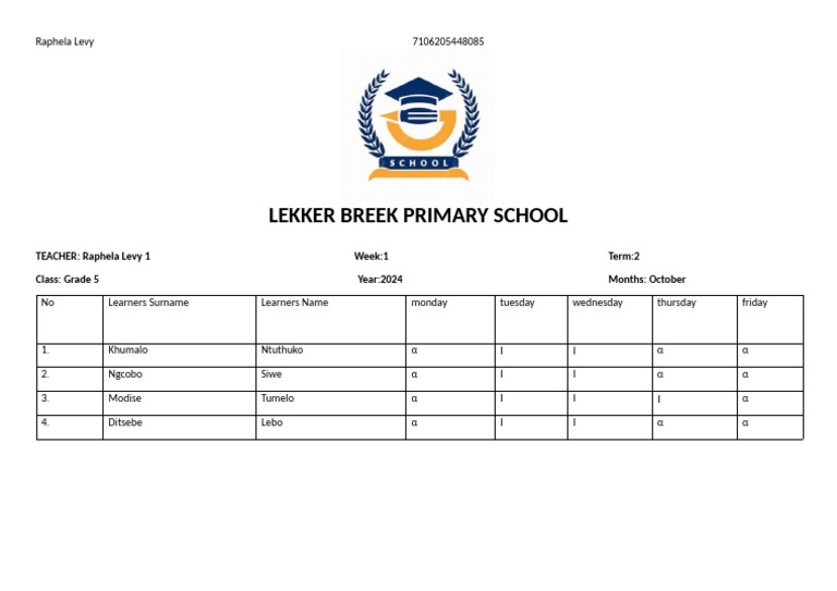 Class Register | PDF