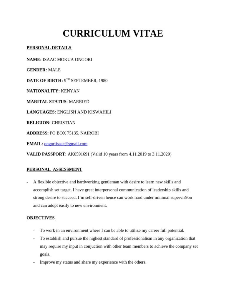 Isaac Ongori's Professional CV | PDF