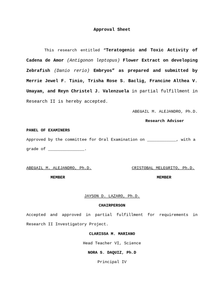 Approval Sheet | PDF