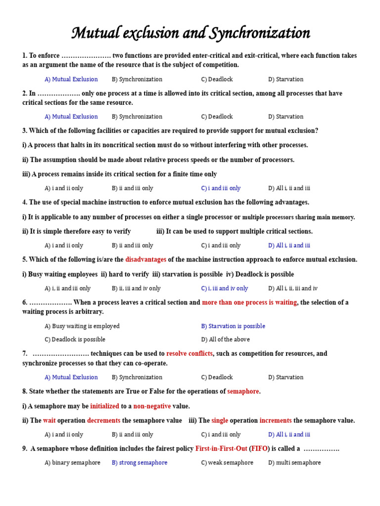Mutual Exclusion and Synchronization | PDF | Computing | Computer Science