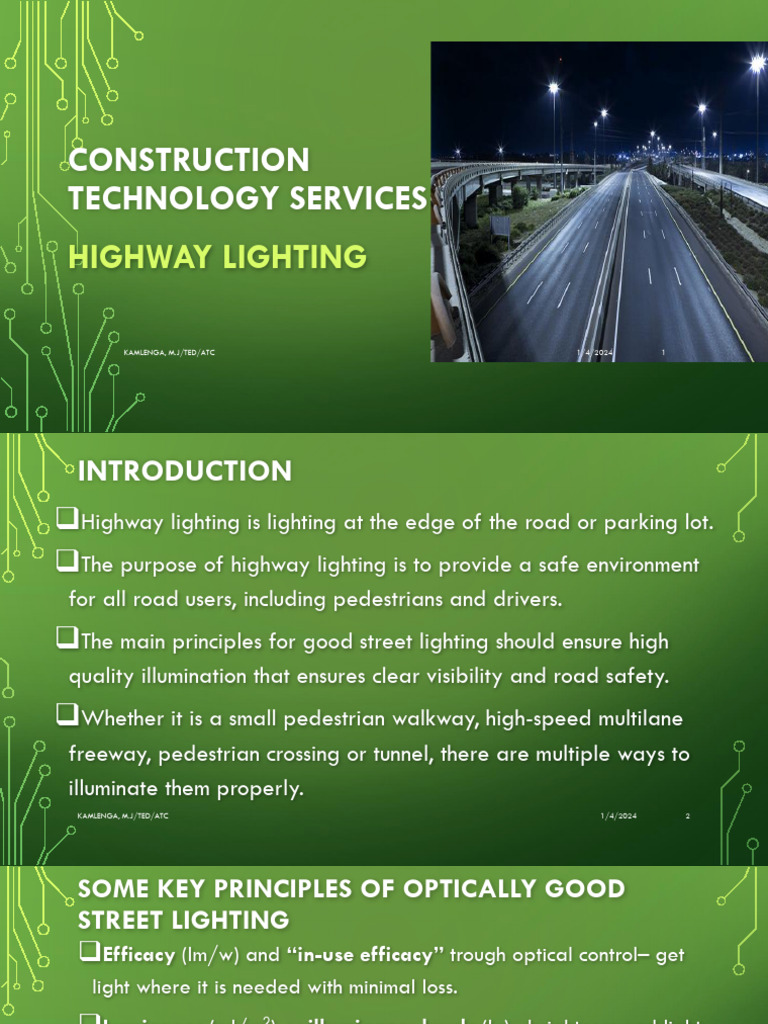 Lecture 4 - HIGHWAY LIGHTING | PDF | Street Light | Lighting