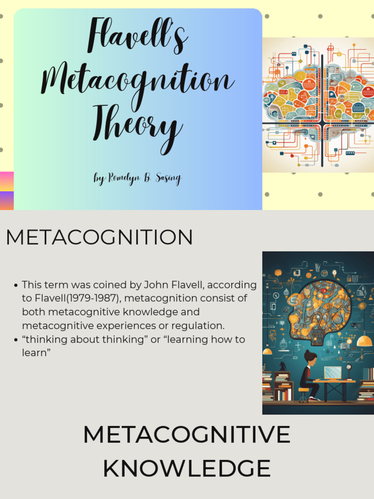 Flavells Metacognition Theory Pdf Metacognition Learning