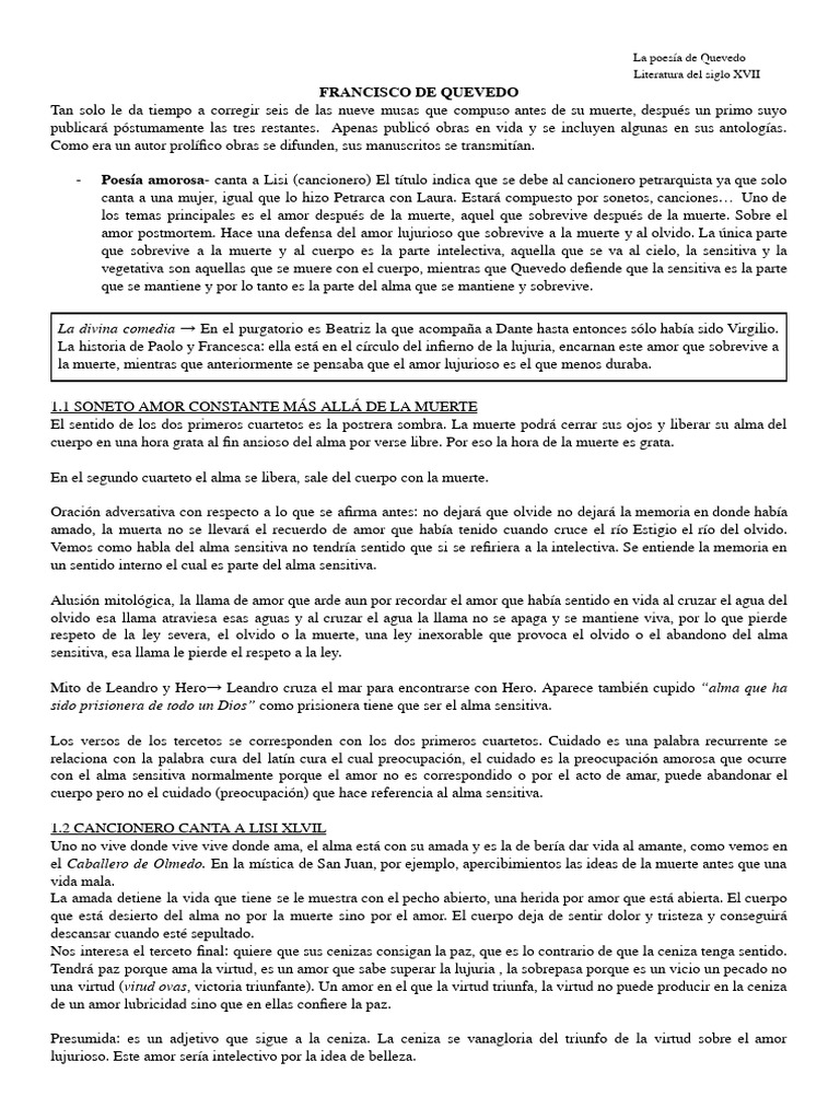 Francisco Quevedo | PDF | Amor