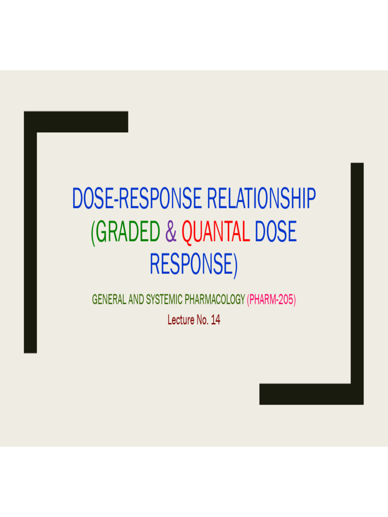 Doseresponse Relationship | PDF | Dose (Biochemistry) | Chemistry