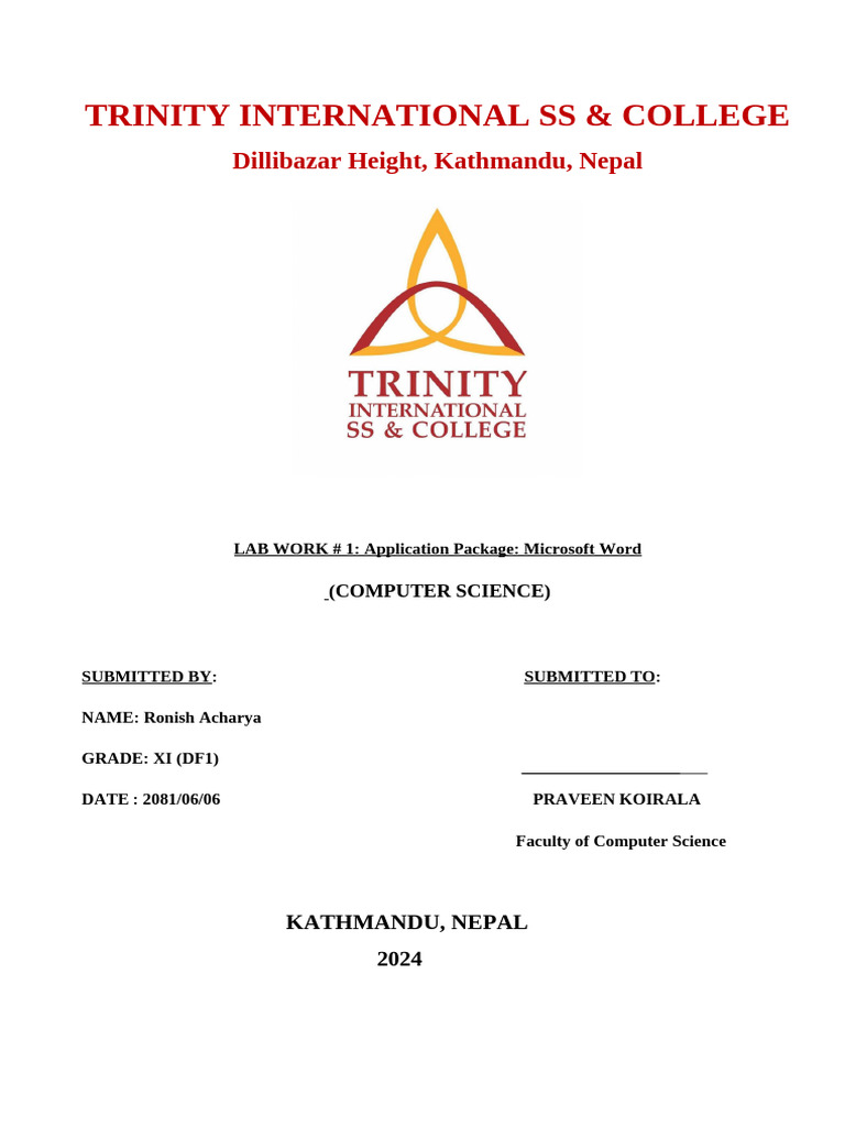 Trinity International Ss & College: Dillibazar Height, Kathmandu, Nepal ...