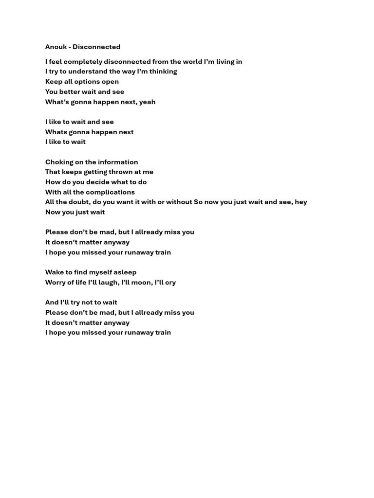 Anouk - Disconnected | PDF