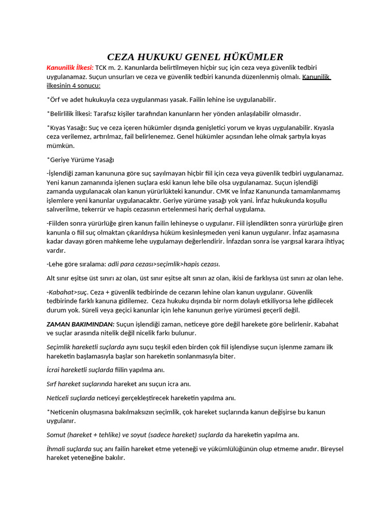 CEZA HUKUKU GENEL HÜKÜMLER | PDF