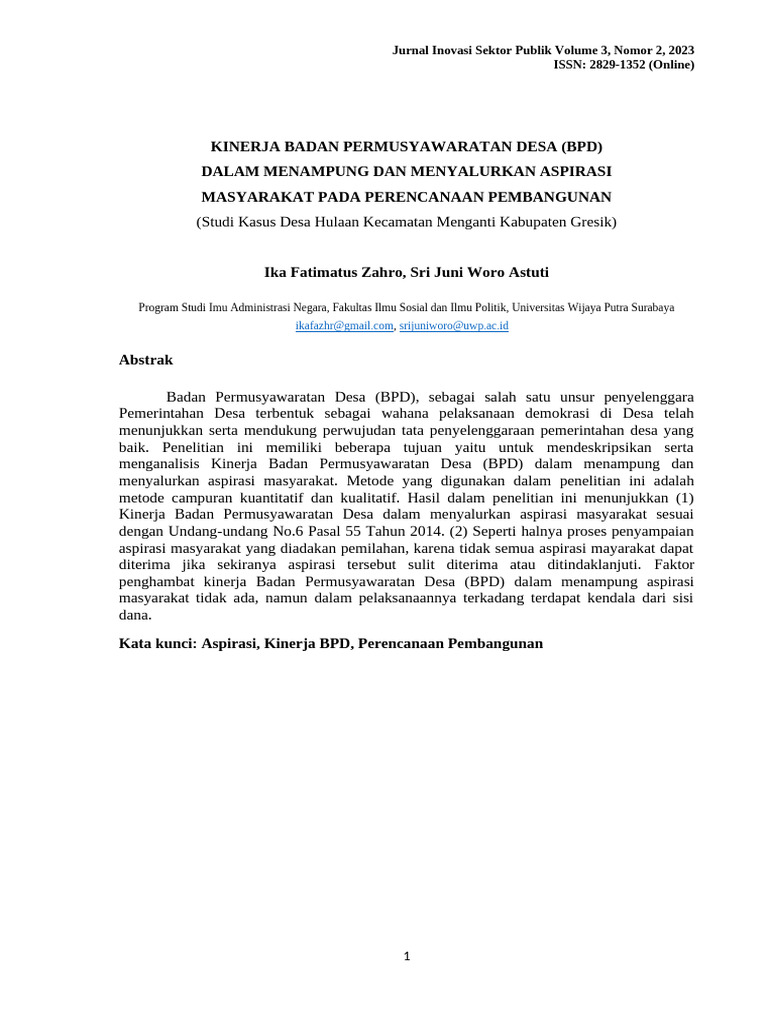 Jurna ilmiah BPD | PDF