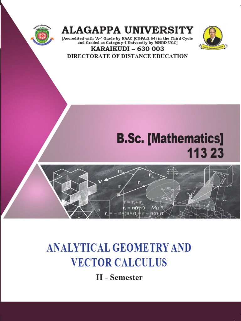 Analytical Geometry and Vector Calculus | PDF | Line (Geometry) | Sphere