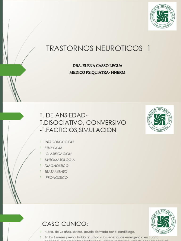 Trastornos Neuróticos y de Ansiedad | PDF | Carné de identidad | Ansiedad