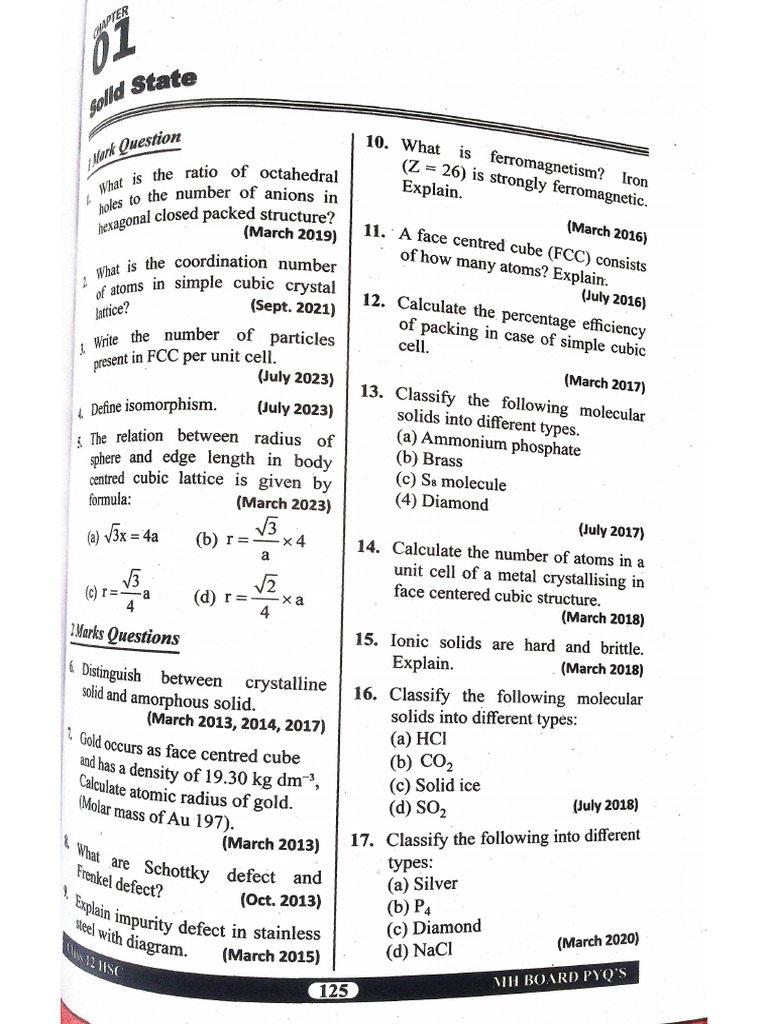 Chemistry PYQ 21,22,23 | PDF