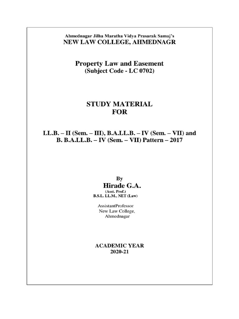 Property Law & Easement | PDF