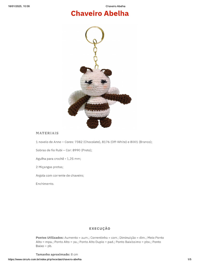 Chaveiro Abelha | PDF