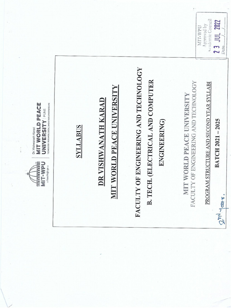 B Tech Electrical & Computer Engineering 2021-25 | PDF