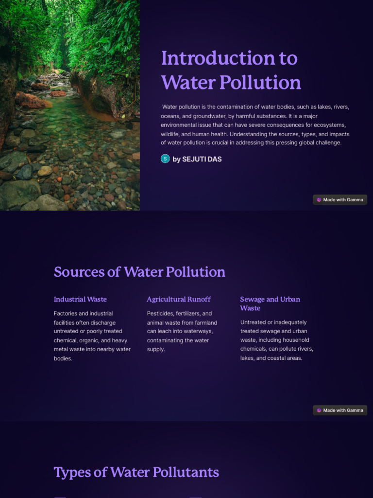 Introduction to Water Pollution | PDF | Water Pollution | Drinking Water
