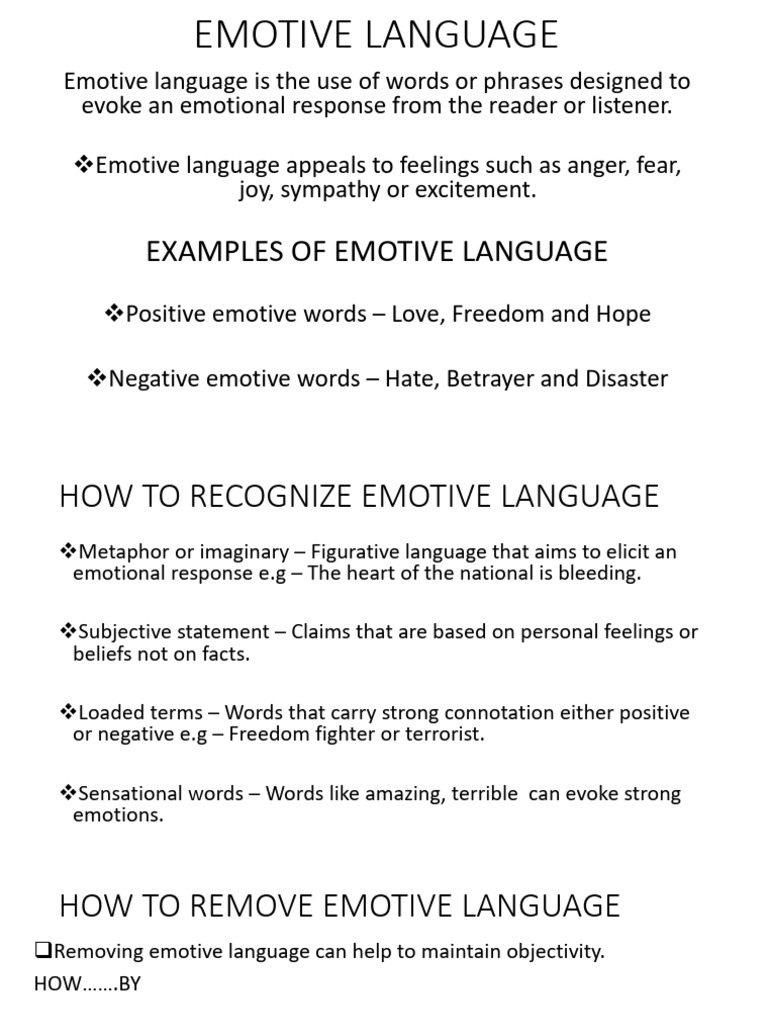 Emotive Language Prese | PDF
