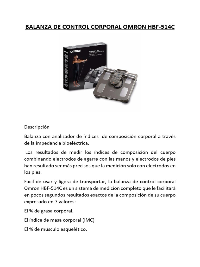 Balanza Omron Imc | PDF