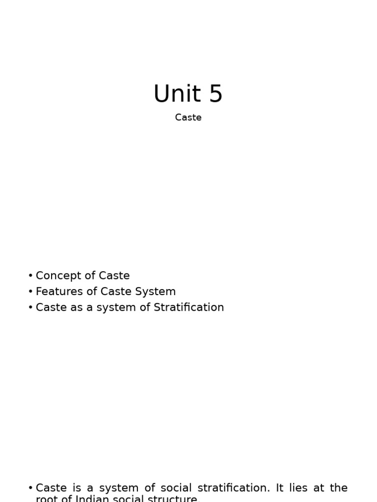 Unit 5 | PDF | Caste | Social Inequality
