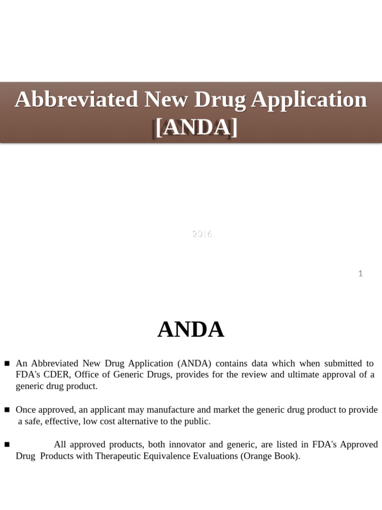Anda | PDF | Generic Drug | Health Care