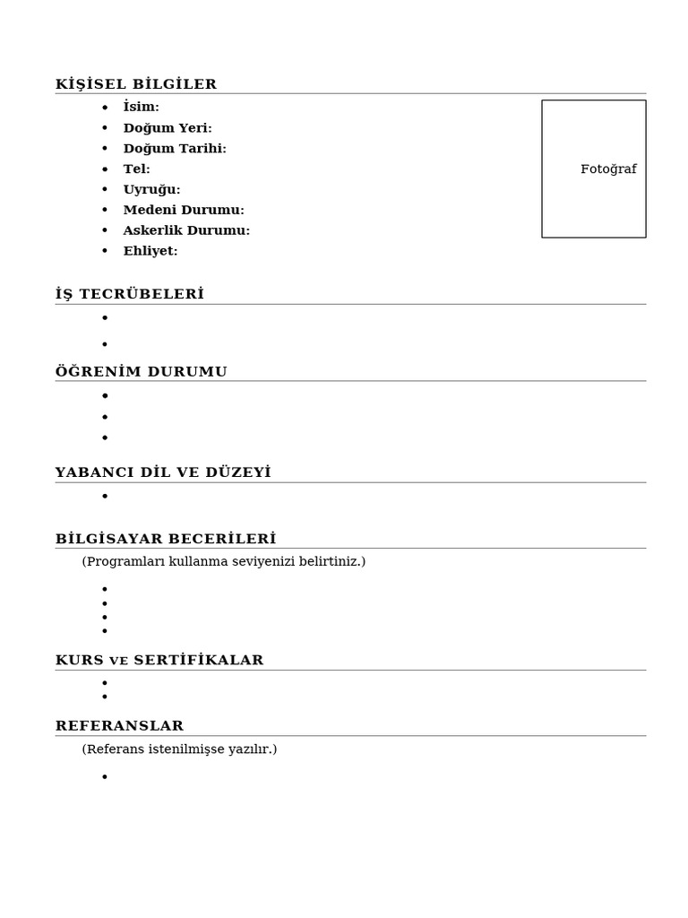 Boş CV | PDF