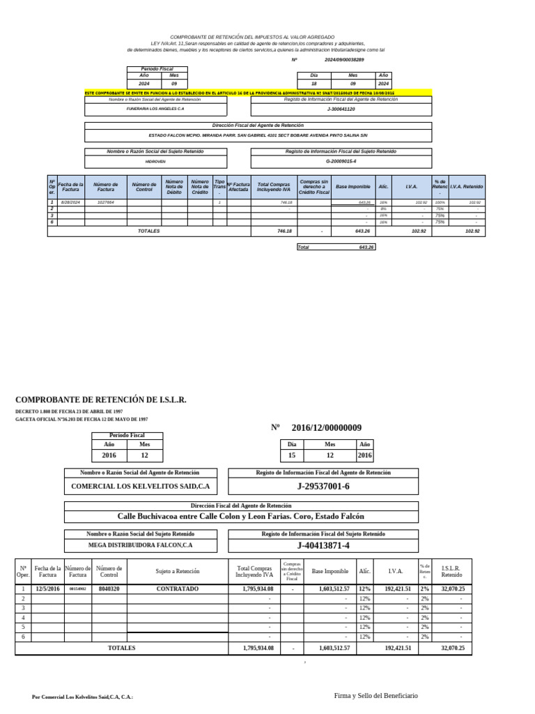 Formato de Retención | PDF | Factura | Impuesto al valor agregado