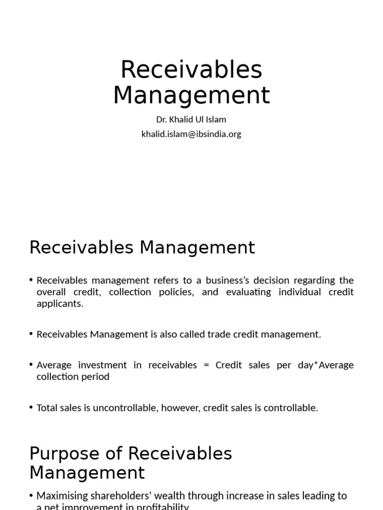 Effective Receivables Management Strategies | PDF | Debt | Credit