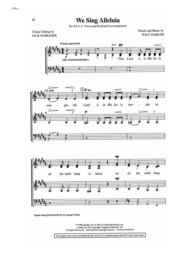 We Sing Alleluia | PDF