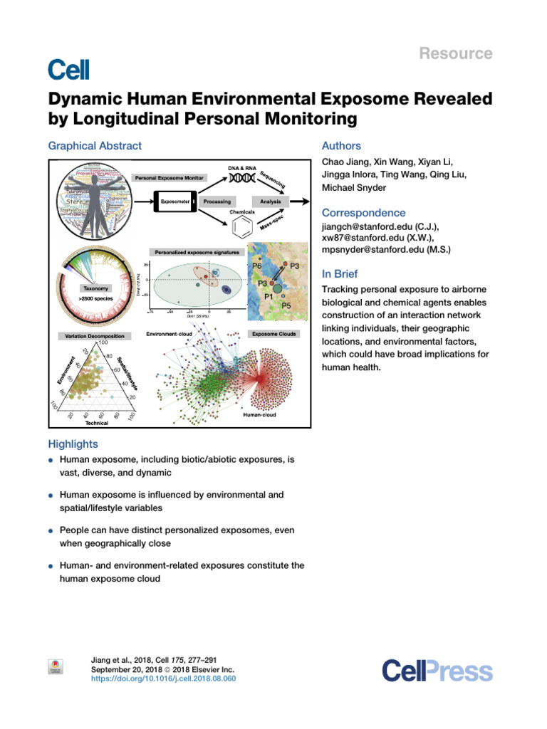 Dynamic Human Environmental Exposome Cell PIIS0092867418311218 | PDF ...