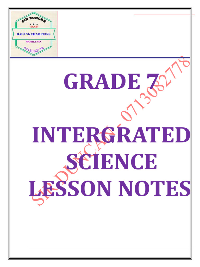 Grade 7 Intergrated Science Notes by Sir Duncan | PDF | International ...