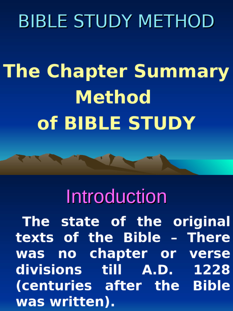 Bible Study Method | PDF | Jesus | Bible