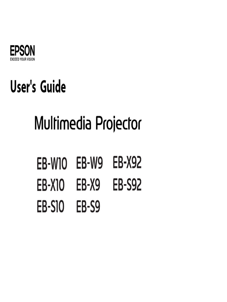 epson eb-s9 user manual | PDF | Computing | Digital Technology