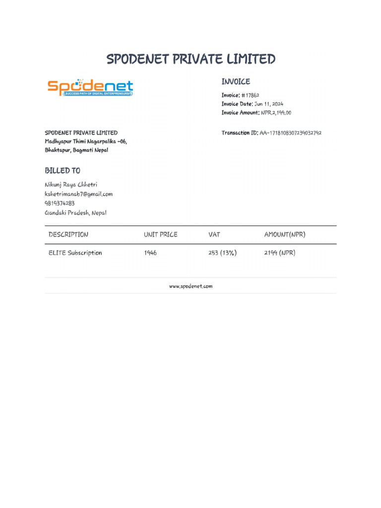 spodenet-invoice | PDF